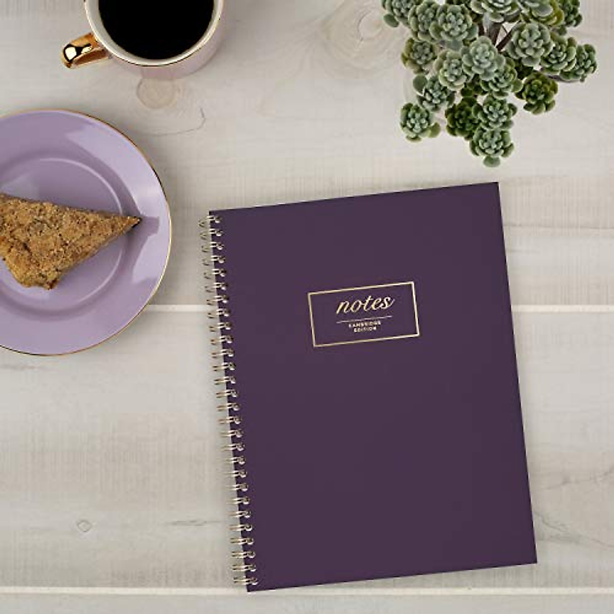 Cambridge Meeting Spiral Notebook, Legal Ruled, Soft Cover Business Journal, 9-1/2" x 7-1/4", Wirebound Memo Notepads, Cute Stationery Supplies for Home Office, 80 Sheets, Purple (49556)