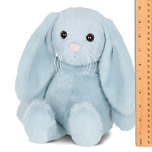 Bearington Snuggle Bunny Blue Plush Bunny Rabbit Stuffed Animal, 13.5 Inch