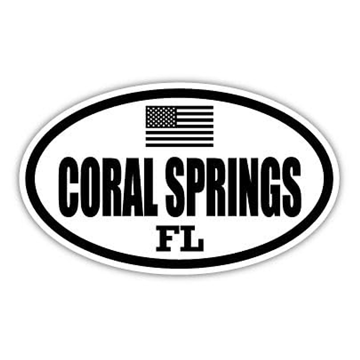 3 Pack Reflective Coral Springs FL Florida Broward County Stealthy US Flag Euro Decal Sticker Vinyl for Hard Hats, Bottles, Glass, Toolbox 2" x 3"