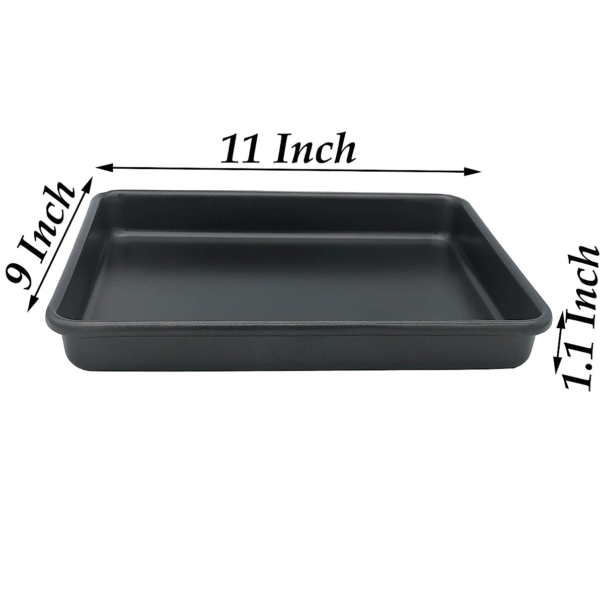 Small Cookie Sheets 11X9 Inch 2Pcs Mini Baking Pan Toaster Oven Tray Nonstick Thicken Brushed Carbon Steel Magnetic No Warp 1 to 2 Person Bakeware By HYTK