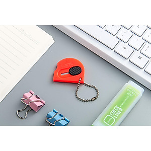 CMHX 18 pack Mini Portable Utility Office Keychain with auto Retractable Blade Pocket Knives Letter Opener Small Box Cutter(orange)