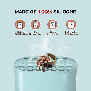 TOYHDAYO Rainbow Stacker 6PC Early Childhood Montessori Toys Nesting Puzzle Building Blocks Silicone Stacking Toys Educational Toys, Green Series