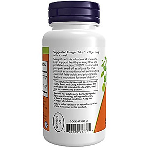 NOW Supplements, Saw Palmetto Extract 320 mg with Pumpkin Seed Oil, Men's Health*, 90 Veg Softgels