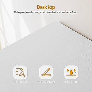 CubiCubi L Shaped Gaming Desk, 47 Inch Computer Desk with Monitor Stand, PC Gaming Desk, Corner Desk Table for Home Office Sturdy Writing Workstation, White