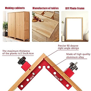 W B D WEIBIDA 90 Degree Clamps For Woodworking, Positioning Squares Right Angle Clamps 2 Pack, 5.5" X 5.5" (140 x 140mm) Aluminum Alloy Corner Clamps Tools For Cabinets, Picture Frame, Drawers