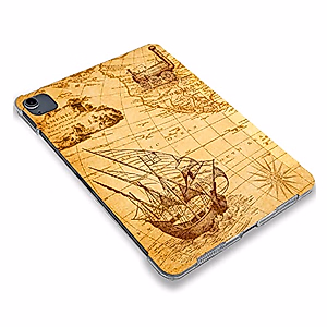 Cute World Map Vintage case Compatible with iPad Mini Air Pro 7.9 8.3 9.7 10.2 10.9 11 12.9 inch Pattern Cover New 2022 2021 Trifold Stand 3 4 5 6 7 8 9 Generation 403 (12.9 Pro 3/4/5 gen)