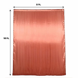 BalsaCircle 8x10 feet Terracotta Satin Curtain Wedding Photography Backdrop Panel Party Events Reception Photo Booth Home Decorations Supplies