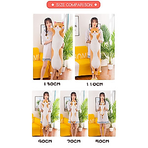 MIAOHAHA Plush Cat Soft Kids Plush Toy Pillow Plush Long Cotton Kitten Cuddly Toy Stuffed Animal Toy Gift for Kids Girlfriend(Gray, 50cm/19.7in)