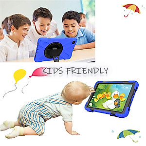 CCMAO Galaxy Tab A 8.4’’ Case 2020, SM-T307 Case, [Hand Strap] 360 Degree Rotating Kickstand Full-Body Impact Resistant Cover for Samsung Galaxy Tab A 8.4-inch SM-T307 (Blue)