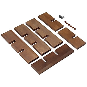 WELLAND Wood Countertop Wine Rack, Rustic Tabletop Wine Holder, 7 Bottle Wine Holder, Minimal Assembly Required | 21.25" W x 4" D x 11.5" H