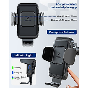 ZeeHoo Wireless Car Charger,15 W Fast Charging Auto-Clamping Car Mount,Windshield Dash Air Vent Phone Holder for iPhone 14 13 12 Mini 11 Pro Max XS XR 8,Samsung S22 S21 S20 Note 20 10 9 8