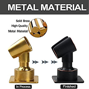 Shower Head Holder Adjustable Handheld Shower Head Bracket Adhesive Shower Wall Mount Holder Brass Shower Wand Holder Oil-Rubbed Bronze, Drill Free Glue Installation