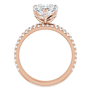 Solitaire Moissanite Engagement Ring Set, 2.75 CT Heart Cut Moissanite Diamond Bridal Wedding Ring Set for Womens, Birthday Gift, VVS1 Colorless, 10K 14K 18K Solid Gold, 925 Silver