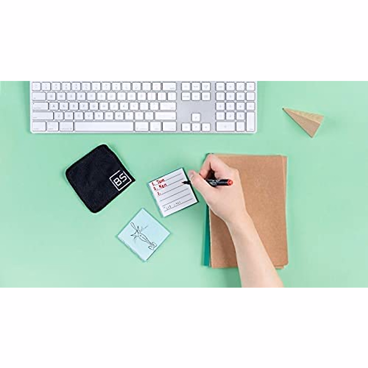 Bravestorming Mover Erase, Stackable and Magnetic Mini Whiteboard on The Palm, 72x72x3mm, Pack of 4 (Pen Included) (Yellow), Art Supplies for School and Office Projects and Presentations