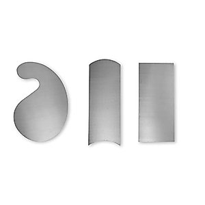 Taytools 773291 3 Piece Set Cabinet Scrapers with Rectangular, Goosneck and Curved SAE 1074 Carbon Tempered Spring Steel with Polished Surfaces HRC 50 0.032 Inch Thick