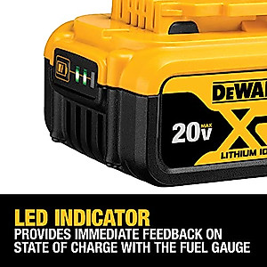 DEWALT 20V MAX Battery, 2 Ah and 4 Ah, 4-Pack, Fuel Gauge LED Charge Indicators(DCB324-4)