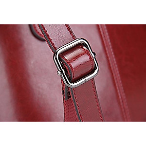 HESHE Leather Backpack Designer Purse for Women Fashion Ladies Travel College Shoulder Bag (Wine-J039)