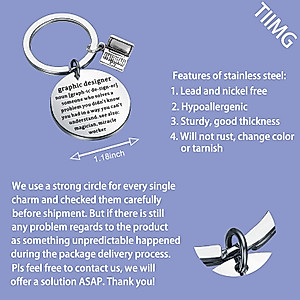 TIIMG Graphic Designer Jewelry Artist Gift Coworker Keychain Appreciation Gift