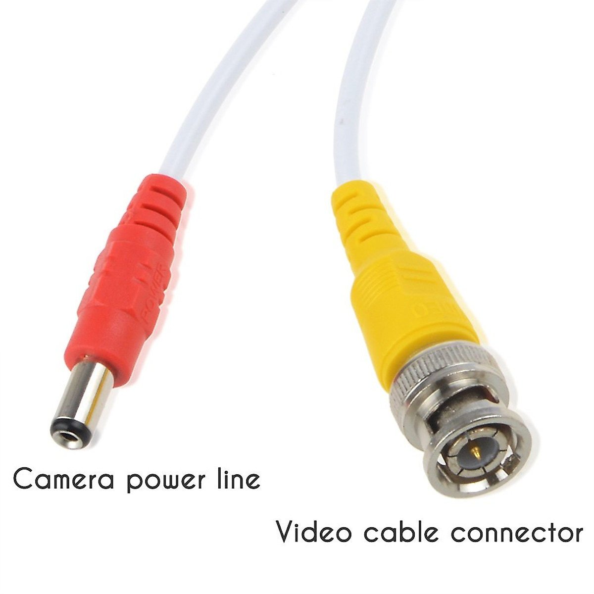 Flashmen 2-Pack 25ft HD Video Power Security Camera Cables Pre-made All-in-One Extension Wire Cord with BNC Connectors for CCTV Security Camera (White)