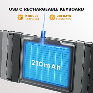 ProtoArc Foldable Bluetooth Keyboard with Touchpad, XK02 Folding Wireless Keyboard for Travel, Pocket-Sized Compact Portable Keyboard for iPad iPhone Tablet Laptop Windows iOS Android