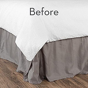 Standard Textile Circa Bed Wrap, Modern Bed Skirt Alternative with Bamboo Core, Graphite, King/Cal King