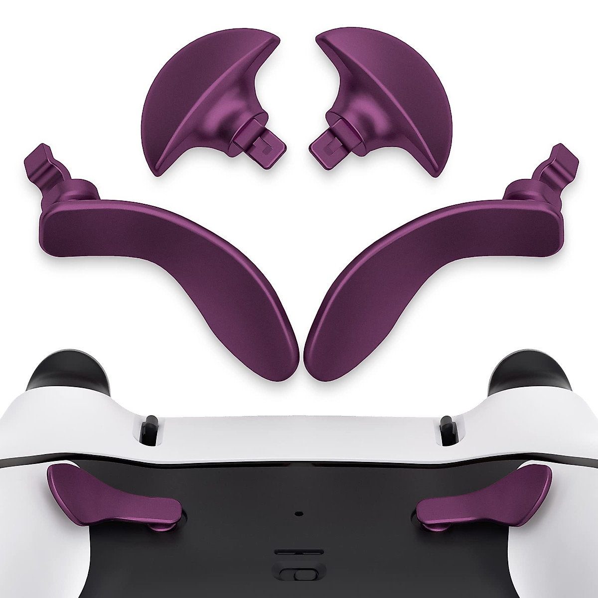 eXtremeRate Back Paddles for PS5 Edge Controller, Metallic Grape Replacement Interchangeable 4PCS Metal Back Buttons for PS5 Edge Controller - Controller NOT Included