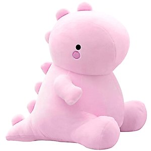 YUESUO Cute Stuffed Dinosaur Toy Plush Doll Soft Stuffed Animals Dino Plushie Soft Birthday Gifts for Kids Girls Boys Pink 11.8 inch