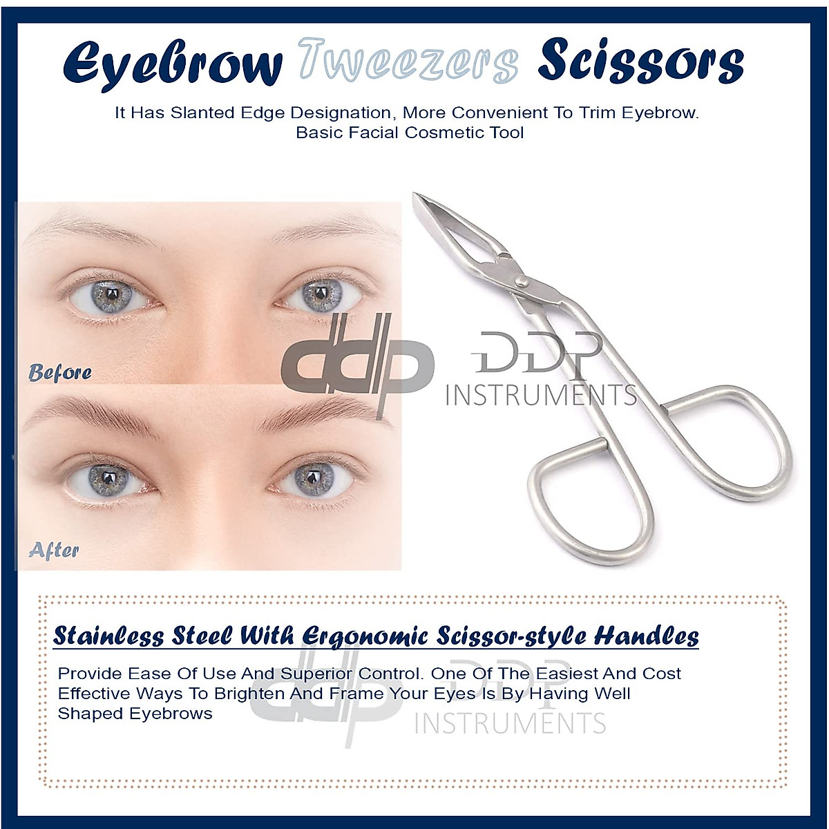 DDP Professional Scissor Handle Tweezers 'Eyebrow'