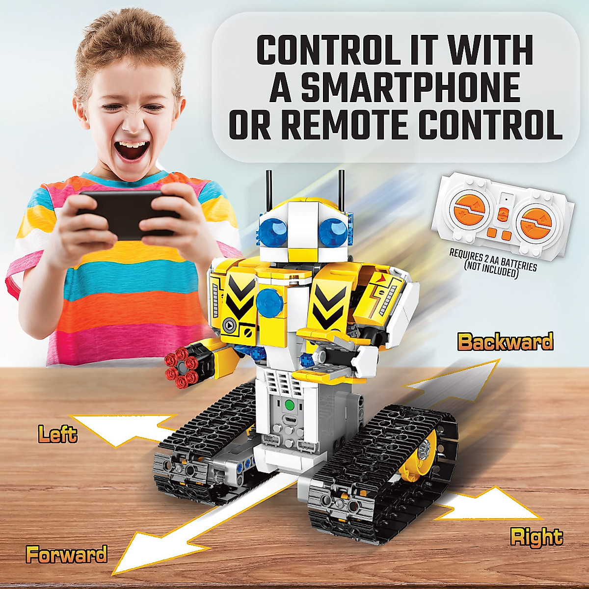 Remote Control Robot Building Kits with Remote & App - 385-Pcs Brick Blocks | Kids Learning Educational Science STEM Toys Building Toys for Girls and Boys Ages 6, 7, 8, 9, 10, 11, 12+ Years Old