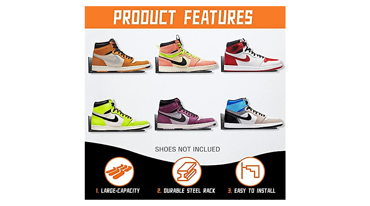 Floating Shoe Display Shelf - Wall Mounted Organized Storage