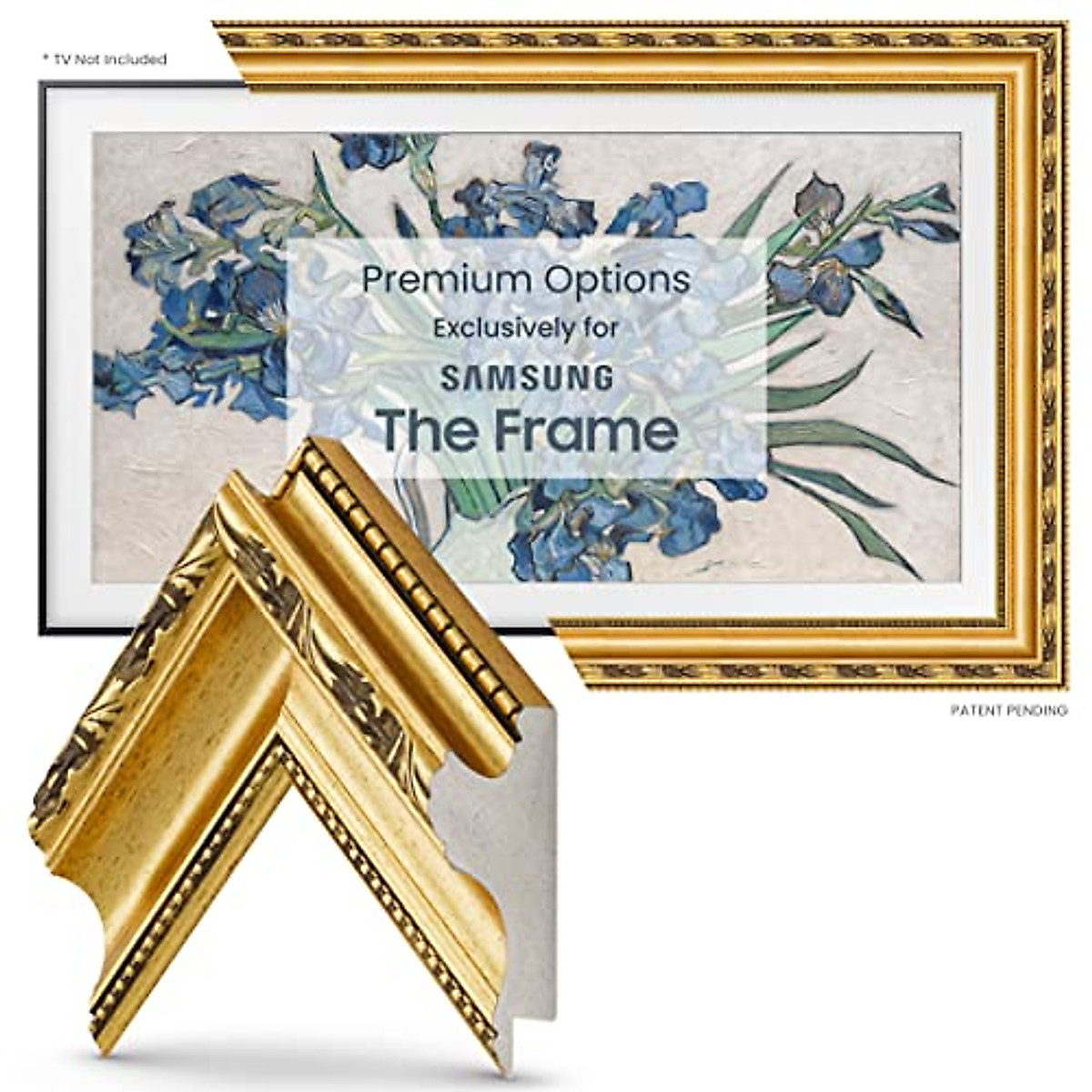 Deco TV Frames - Ornate Gold Smart Frame Compatible ONLY with Samsung The Frame TV (55", Fits 2021-2023 Frame TV)