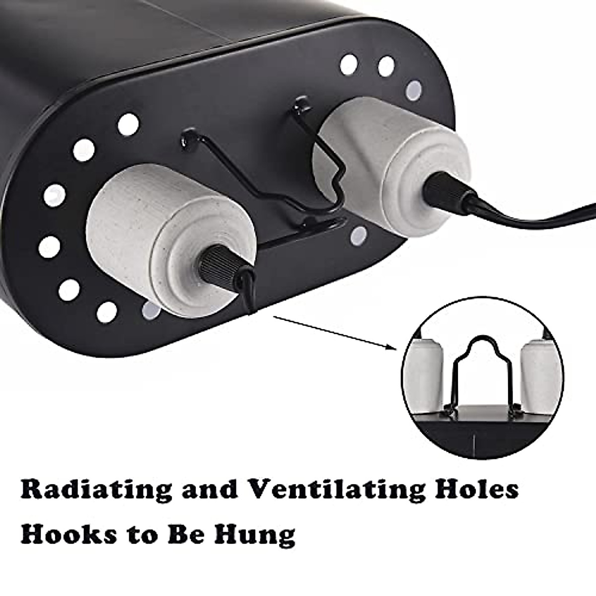 Dual Reptile Light Fixture Terrarium Heat Lamps Deep Lamp Dome Reptiles Lighting Heating Lamp Combo Holder for Iguana,Tortoise,Hamster,Snake,Habitat Independent Control without Bulbs 150w black