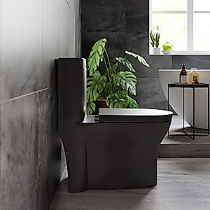 Swiss Madison SM-1T108MB Monaco One Piece Elongated Toilet Dual Flush, Matte Black