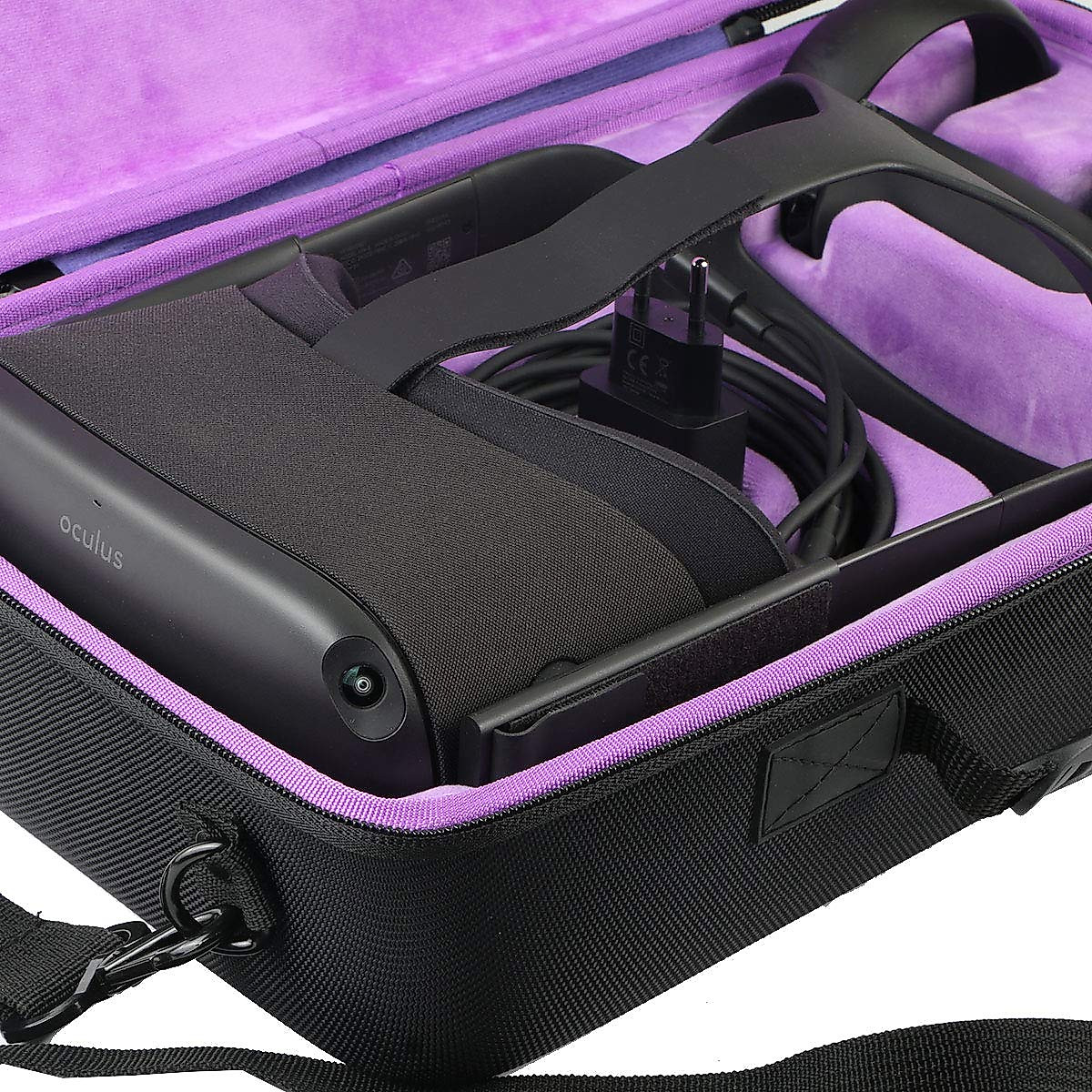 khanka Hard Travel Carrying Case Replacement for Meta Oculus Quest 2 Virtual Reality VR Gaming & Accessories (inside Purple)