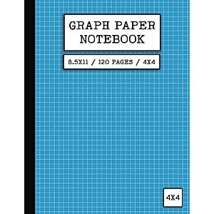 Graph Paper Notebook 8.5 x 11 / 120 Pages / 4x4: Composition Exercise Book - Grid Paper 4 Squares per Inch - for School, Engineering Work, Drawing & ... Students (Notebooks for Education & Work)