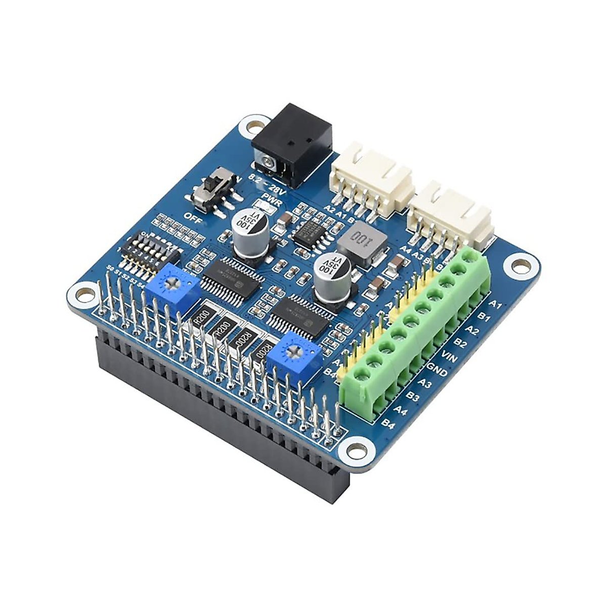Coolwell HRB8825 Stepper Motor HAT Compatible Raspberry Pi Series Board/Jetson Nano, Drives Two Stepper Motors, 6 Available Microstepping Modes