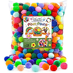 Caydo 400 Pieces 1 Inch 20 Colors Pompoms Arts and Crafts Pom Poms Balls for Hobby Supplies and Creative Craft DIY Material