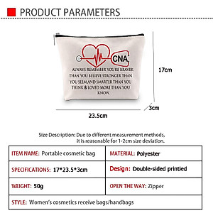 G2TUP CNA Gifts for Women Nurse Doctor Appreciation Stethoscope Makeup Bag Gift Nursing Zippered Travel Bag(CNA)