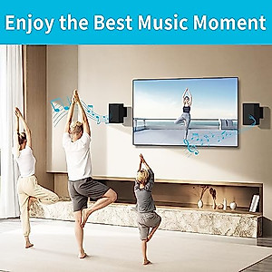 Universal Speaker Wall Mount Brackets for Samsung Sony Vizio Bose Klipsch and More Speakers with Speaker Wire - Wall Speaker Mount for Satellite & Surround Sound Speakers with Keyhole and Thread Hole