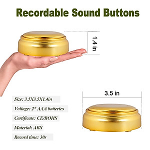 Recordable Buttons | Pet Talking Button | Custom Sound Button | Easy Button for Dog or Cat Communication | Game Buzzer for Home Office Gifts (Including Batteries)