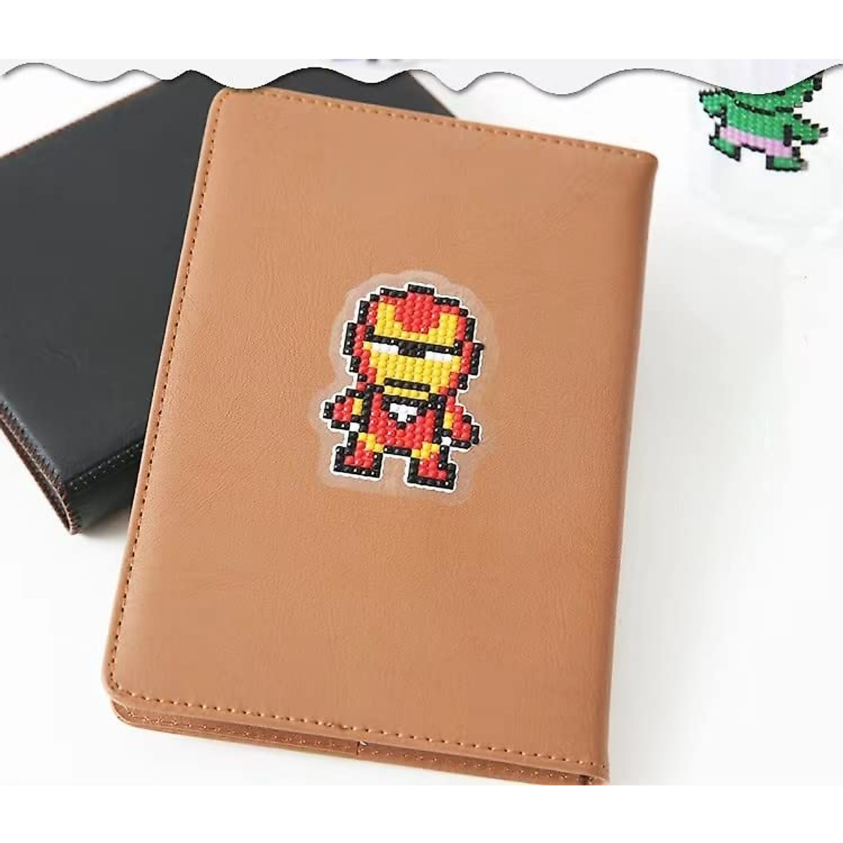 HTPDIOP 9-PCS Kids DIY Diamond Painted Sticker Kit, Superhero Creative Digital Painted Diamond Dots Mosaic Stickers, Crafts for Kids, Boys, Girls and Adult Beginners.