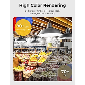 UNILAMP 300 Watt Equivalent Light Bulb, 33W LED Light Bulb E26 Daylight 5000K, Super Bright 4060LM, A23 LED Edison Screw Bulb for Garage, Warehouse, Street Backyard, Non-Dimmable, 2-Pack