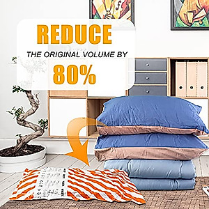 Vacuum Storage Bags Medium Space saver Bags 6 Pack (27.5” X 19.6”) With Handpump Space Saver Compression Seal Bags for Clothes, Quilts, Pillows, Double Zip Seal & Leak Valve