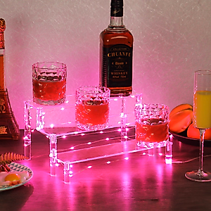 YestBuy 3 Tier Shelf Cupcake Stand (Pink) + 5 Tier Premium Cupcake Holder(Colorful)