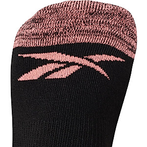 Reebok Women's Low Cut Socks - 6 Pack Soft Cushioned Athletic No Show Socks - Breathable Sports Socks for Women (Size: 4-10), Size 4-10, Stripe Pink/Black