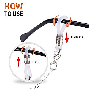 ZOORON Eyeglass Chains for Women, Premium Beaded Eyeglass Necklace Chain Cord, Eye Glasses String Holder 2Pack-Rose Gold & Silver