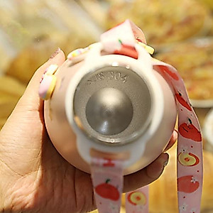 MOMEITU Kawaii Water Bottle Stainless Steel Water Bottle Cute 3D Sticker Insulated Water Bottle Cute Drug Water Bottle(500ML,white)