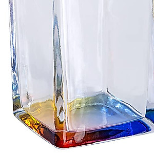 Allure Home Creation Spectrum 3-Piece Glass Bathroom Accessory Set-Soap Dispenser/Toothbrush Holder/Tumbler