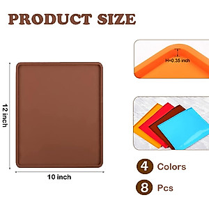 8 PCS Silicone Dehydrator Sheets with Edge 12 x 10 Inch, Nonstick Silicone Dehydrator Trays Mats, Multi-purpose Reusable for Jerky, Fruit, Meat, Herbs, Vegetables, Crackers (4 colors)