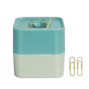 MultiBey Paper Clips Medium Paperclips Holder Built-in Magnetic Dispenser for Office Supplies Desk Organizer, 100 Clips per Box (Green)
